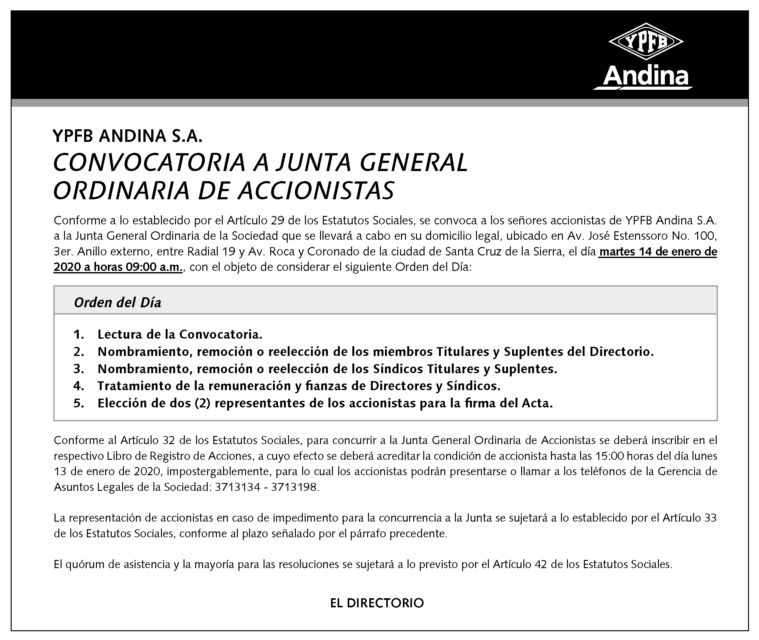 YPFB ANDINA S.A. - La Fuerza que transforma Bolivia